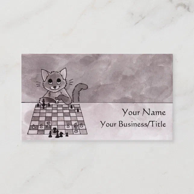 Cat Chess Business Card | Zazzle