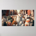 Cat City Cartoon Crowd Poster | Zazzle