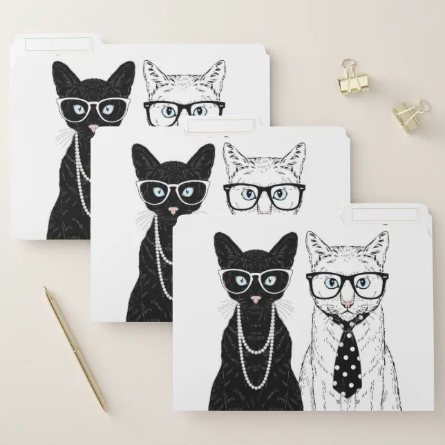Cat Couple File Folder | Zazzle
