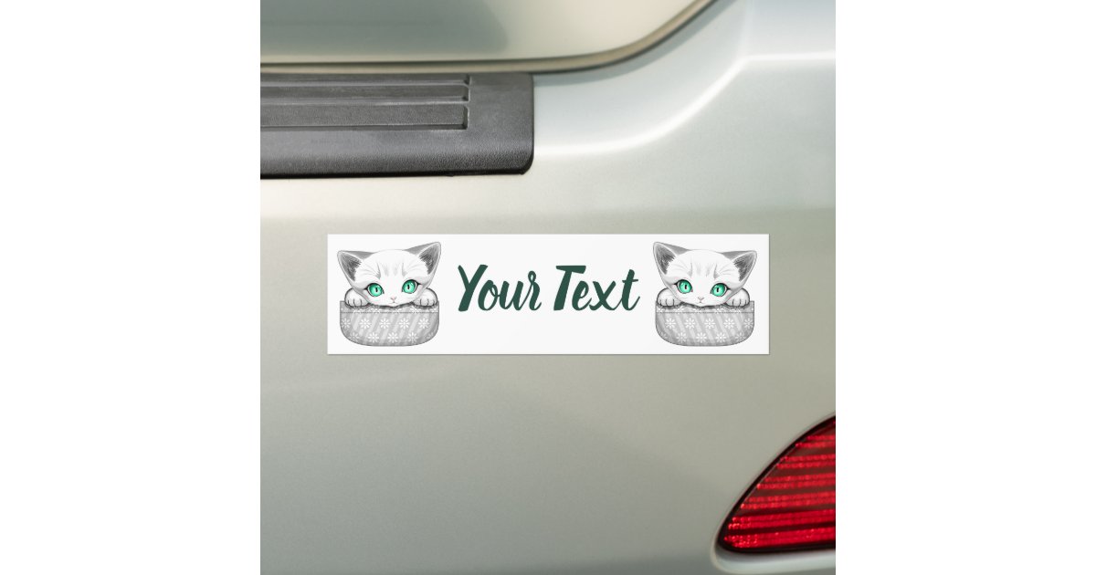 Cat Cute and Playful peaking from a Pocket Bumper Sticker | Zazzle