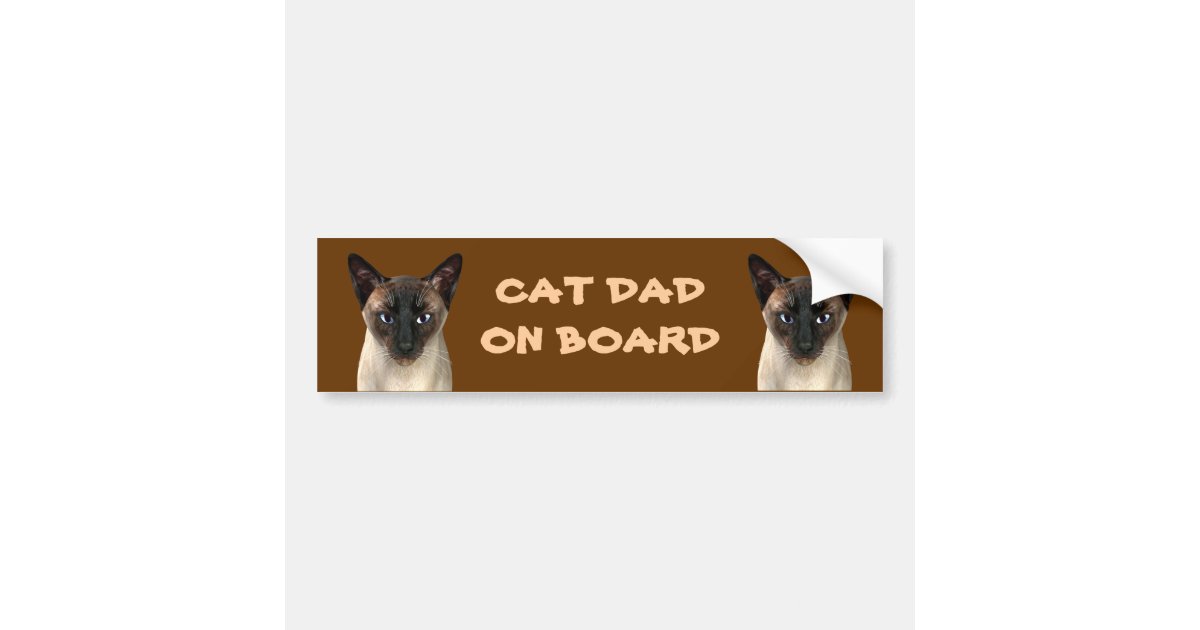 Cat Dad On Board Bumper Sticker | Zazzle