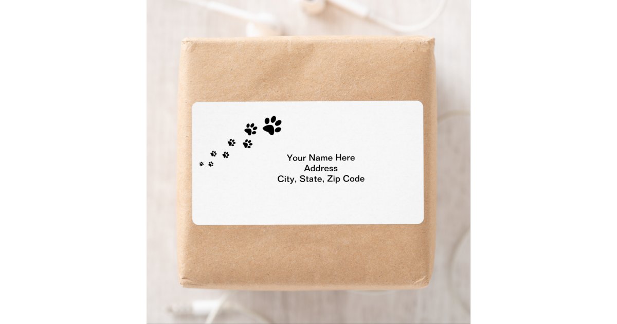 Cat Dog Paw Prints Labels | Zazzle