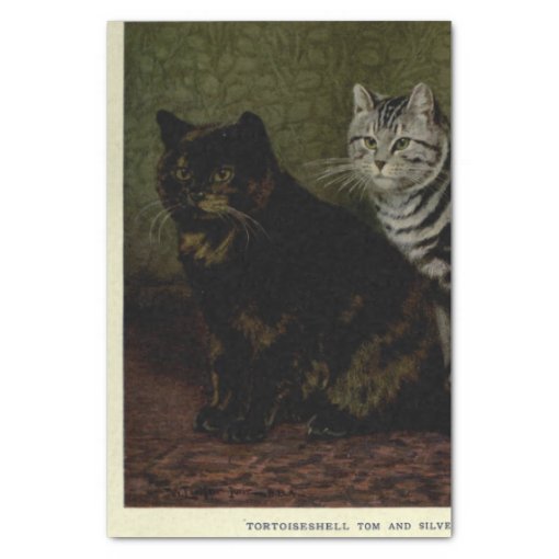 Cat Ephemera Decoupage Tortoiseshell Silver Tabby Tissue Paper | Zazzle