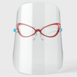 Cat Eye Retro Red Glasses Face Shield | Zazzle