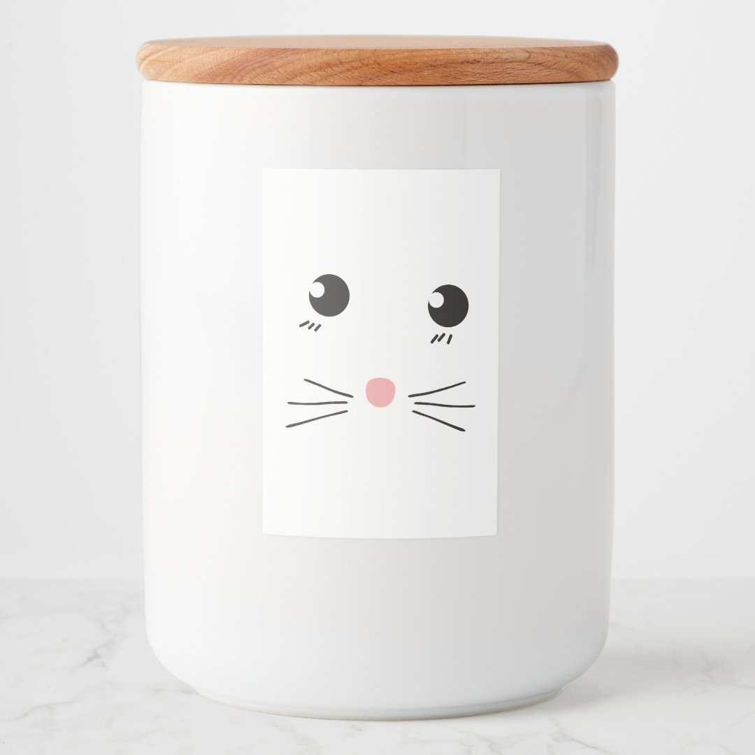 Cat face line drawing food label | Zazzle
