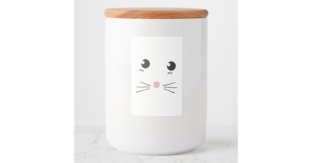 Cat face line drawing food label | Zazzle