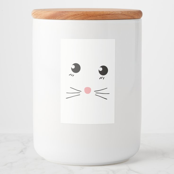 Cat face line drawing food label | Zazzle