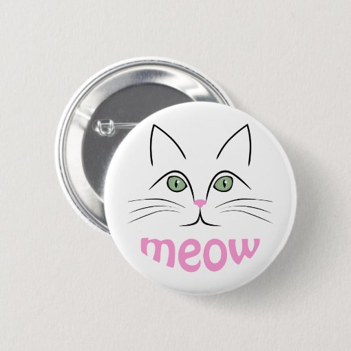 Cat face pinback button | Zazzle