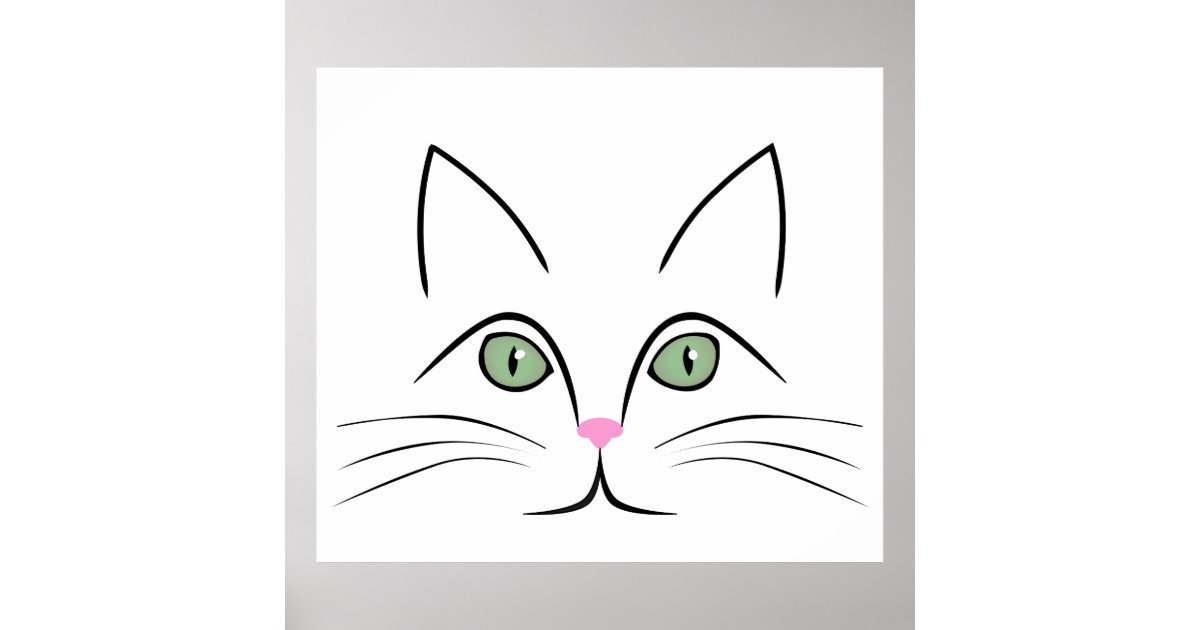 Cat face poster | Zazzle