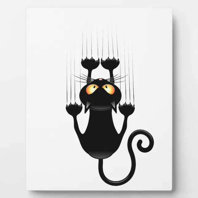 Cat Falling down fun cartoon character Plaque | Zazzle