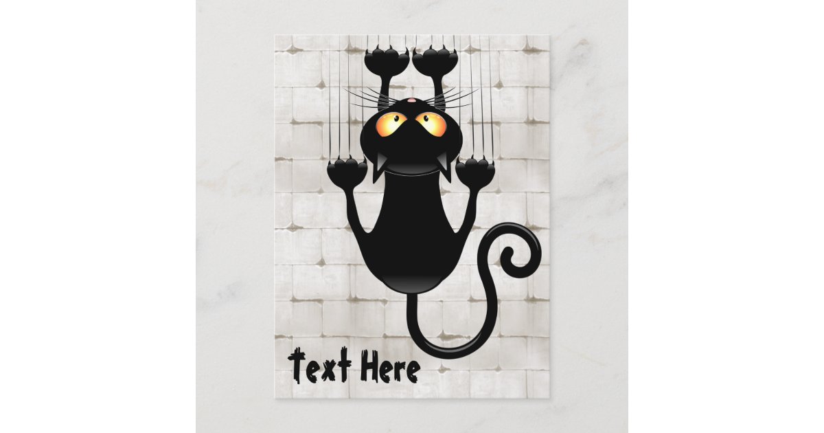 Cat Falling down fun cartoon character Postcard | Zazzle