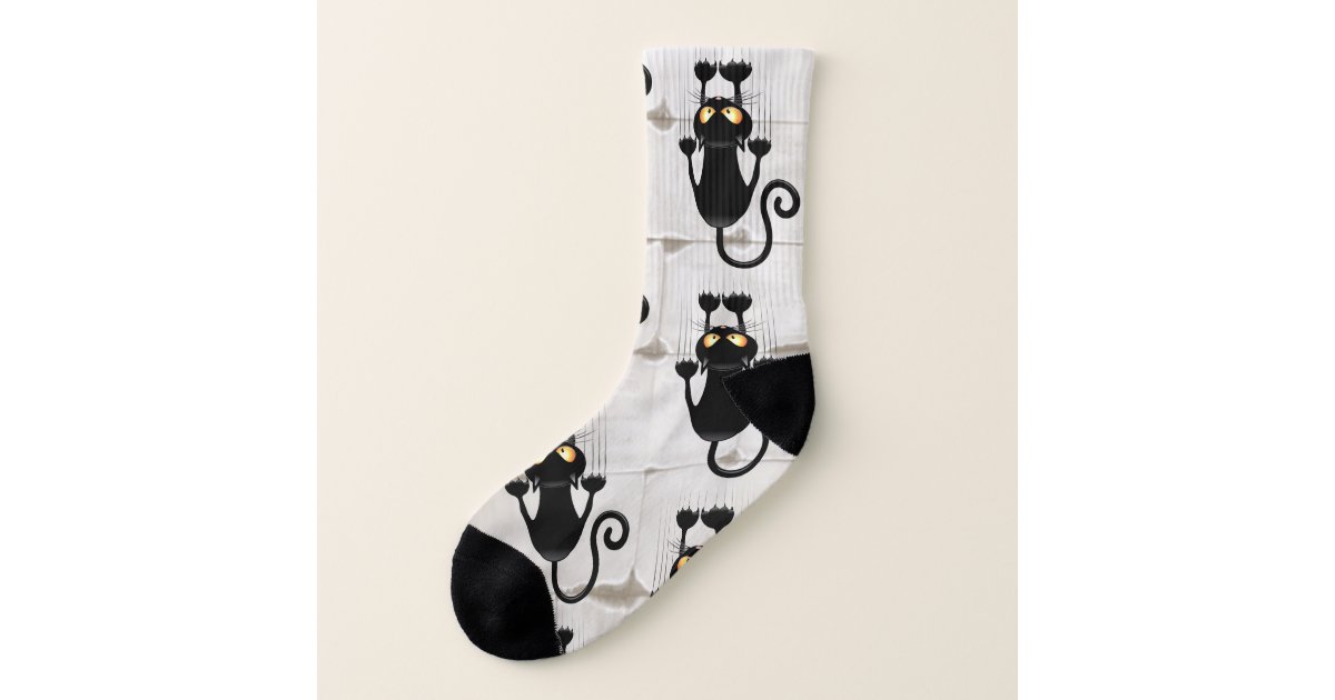 Cat Falling down fun cartoon character Socks | Zazzle