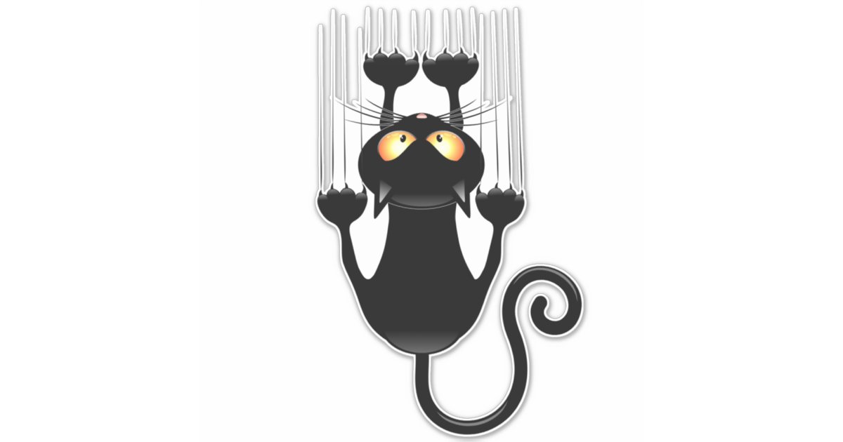 Cat Falling down fun cartoon character Sticker | Zazzle