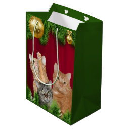 Cat family Christmas Medium Gift Bag | Zazzle