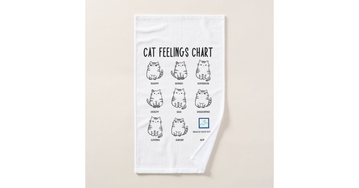 Cat Feelings Chart Bath Towel Set | Zazzle