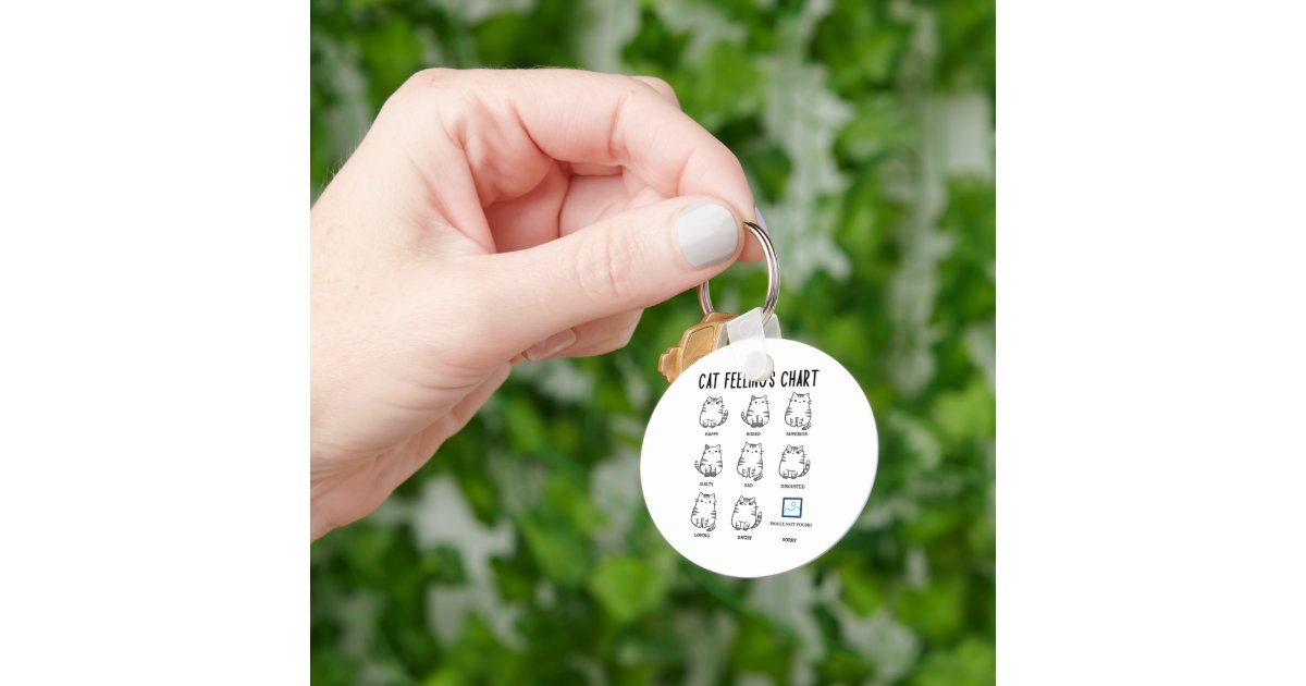 Cat Feelings Chart Keychain | Zazzle
