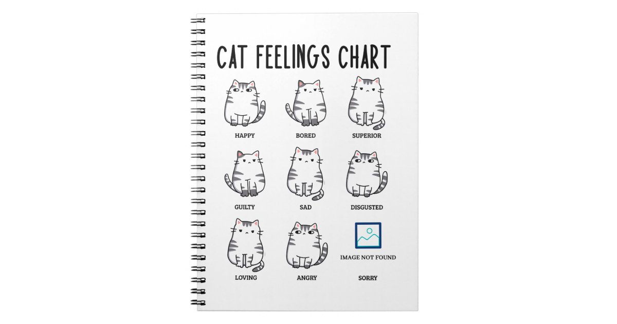 Cat Feelings Chart Notebook | Zazzle
