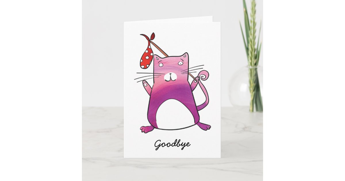 Cat Goodbye Card | Zazzle