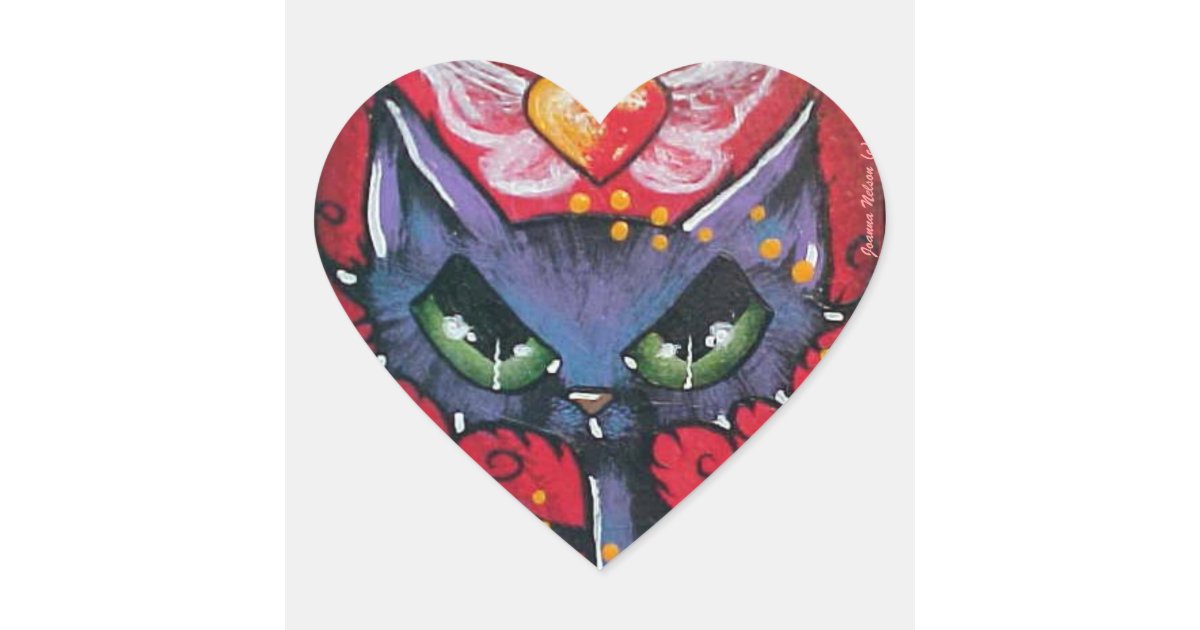 Cat heart STICKER | Zazzle