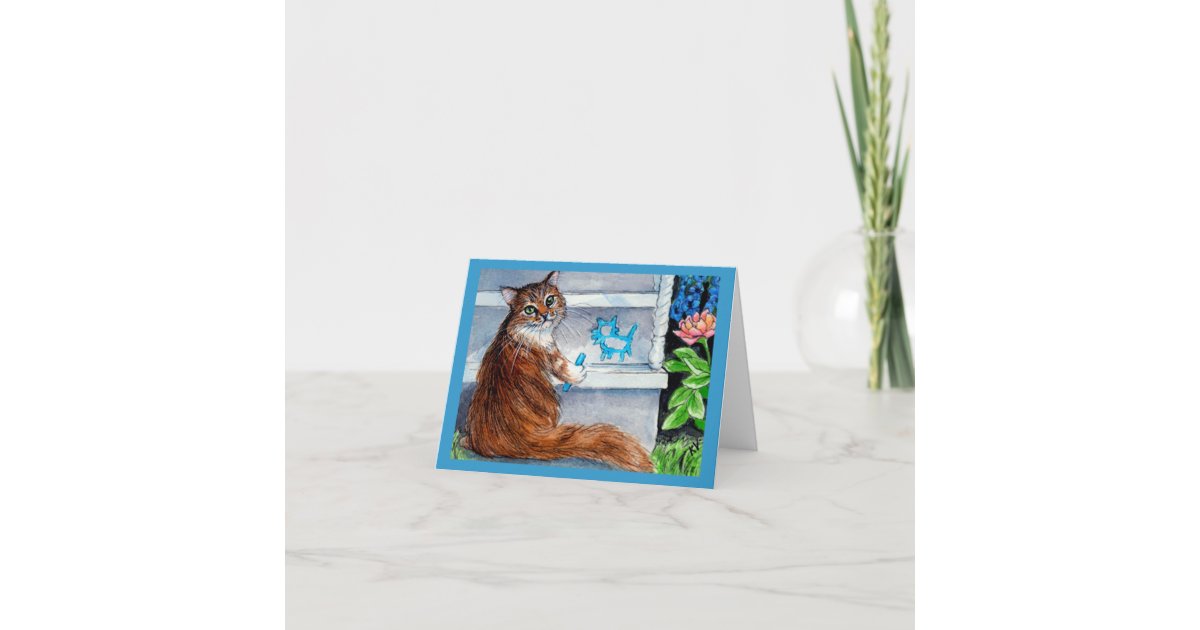 Cat hobo sign, kind lady lives here greeting card | Zazzle