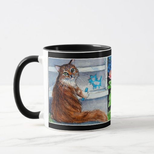 Cat hobo sign, kind lady lives here mug | Zazzle