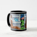 Cat hobo sign, kind lady lives here mug | Zazzle