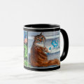 Cat hobo sign, kind lady lives here mug | Zazzle