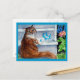 Cat hobo sign, kind lady lives here postcard | Zazzle