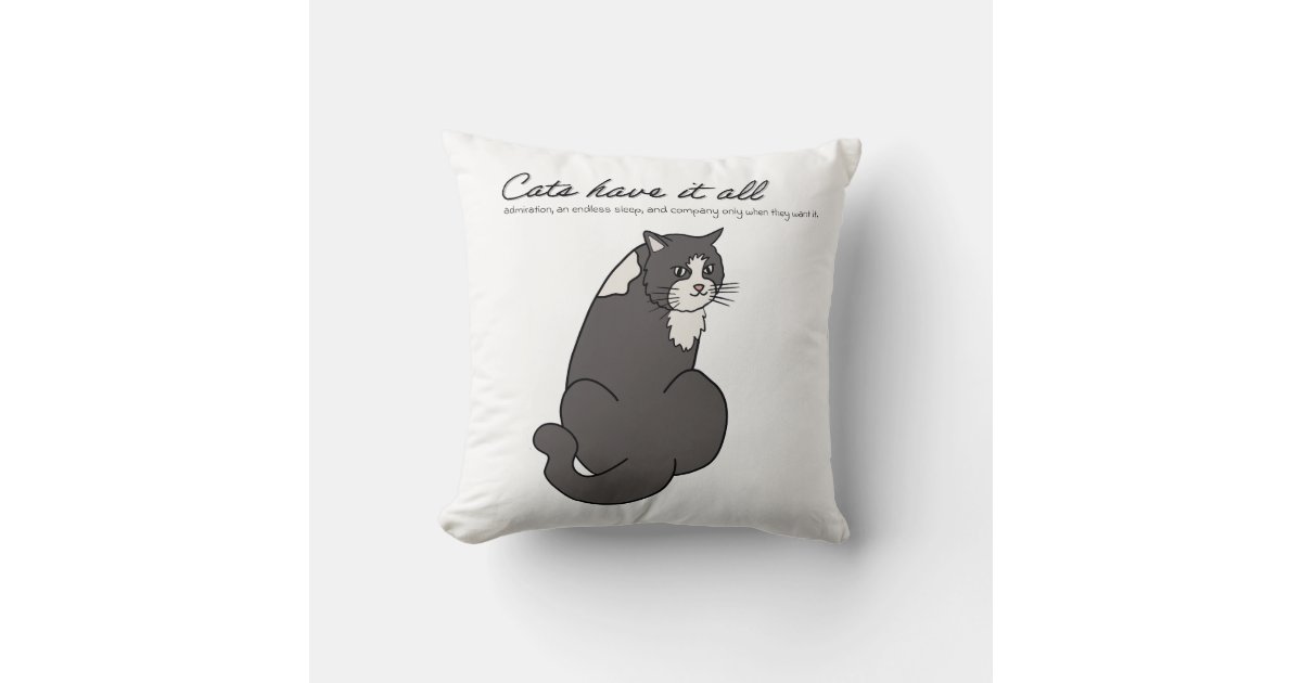 Cat Illustration, line drawing, cushion | Zazzle