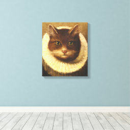 Cat In A Ruff Cute Victorian Art Vintage Painting Canvas Print | Zazzle