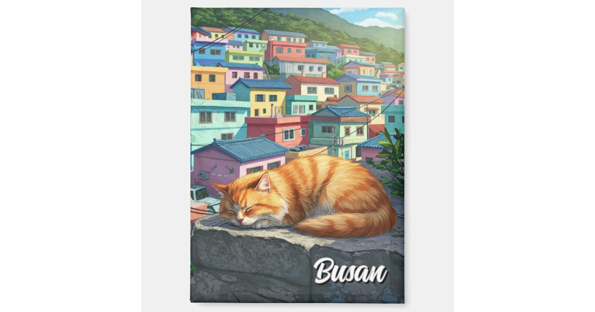 Cat in Gamcheon Cultural Village Busan Travel Magnet | Zazzle