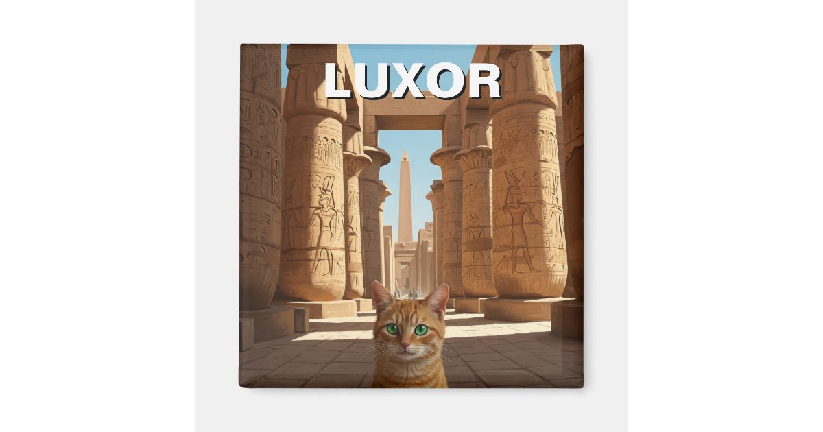 Cat in Luxor Egypt Karnak Temple Travel Magnet | Zazzle