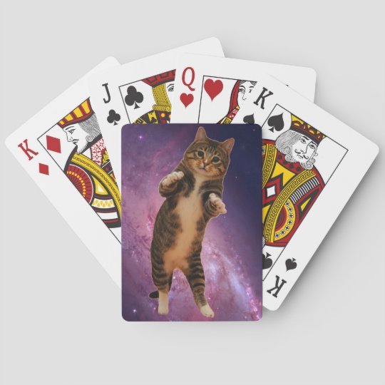 Cat in space - playing cards | Zazzle.com