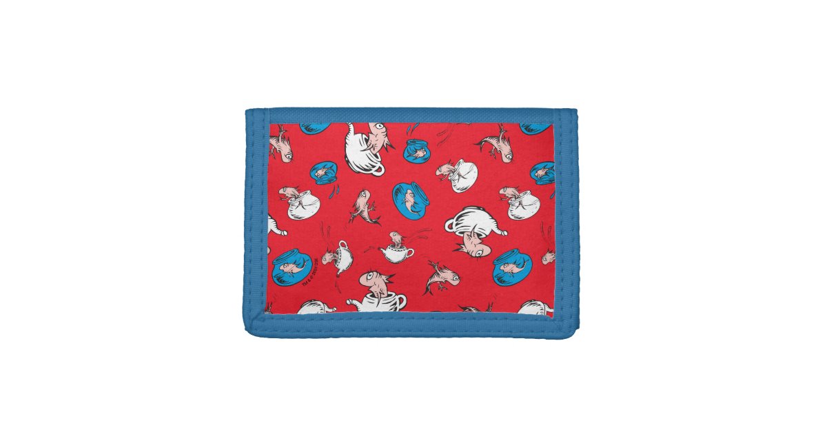 Cat In The Hat | The Fish Red Pattern Trifold Wallet | Zazzle
