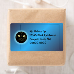 Cat in the Moon Halloween Shipping Labels | Zazzle