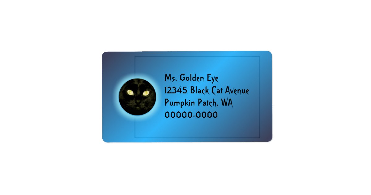 Cat in the Moon Halloween Shipping Labels | Zazzle