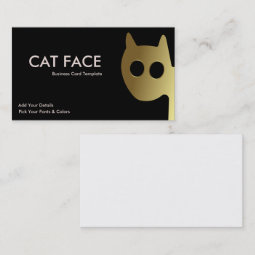 Cat Logo - Gold Cat Business Card | Zazzle
