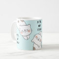 Cat Lover Cute Lazy Cat Personalized Name Blue Mug | Zazzle