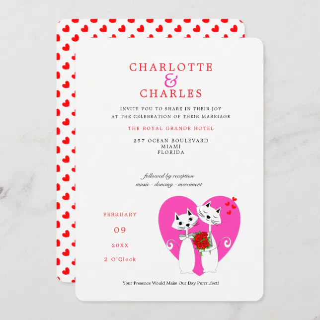 Cat Lovers Bride | Groom Purrr..fect Wedding Invitation | Zazzle