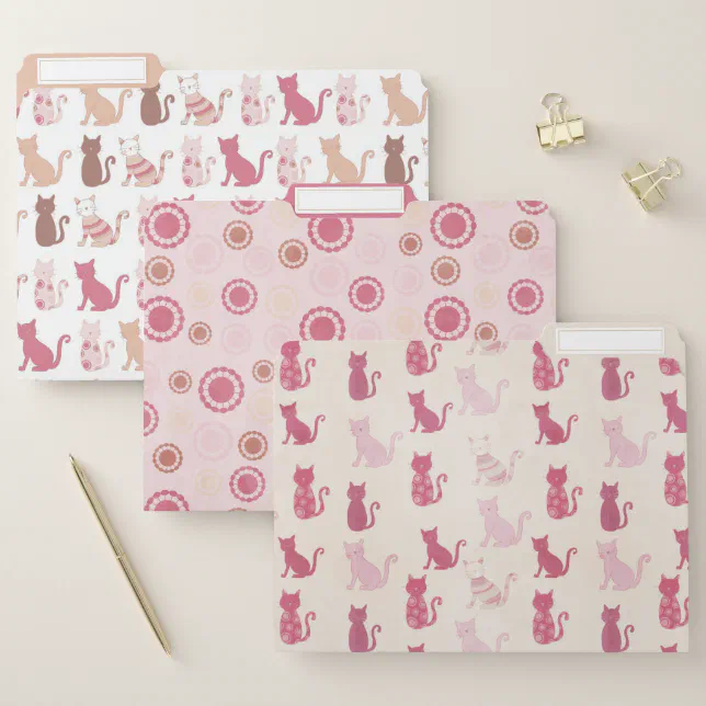 Cat Lovers Pattern File Folder | Zazzle