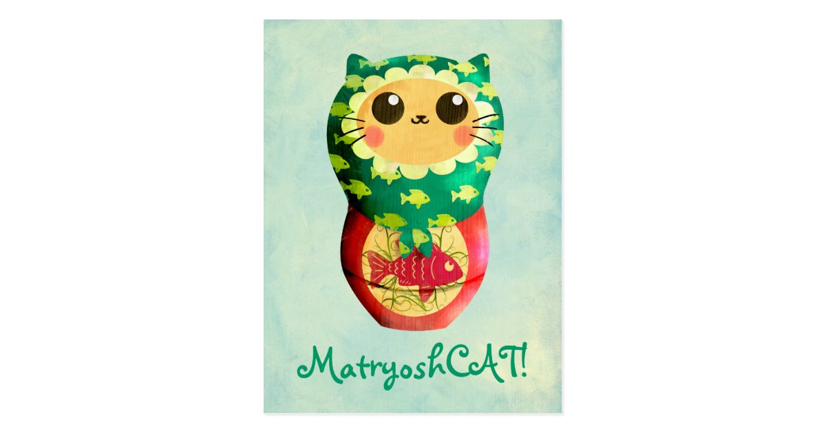 Cat Matryoshka Doll Postcard | Zazzle.com