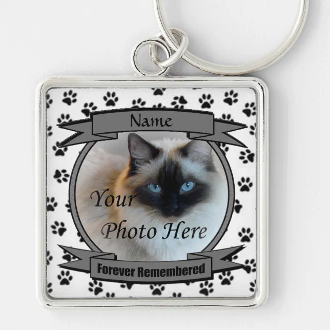 Cat Memorial Forever Remembered Keychain | Zazzle