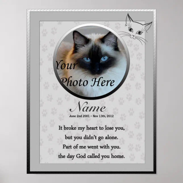 Cat Memorial Poster Print - Religious Verse | Zazzle