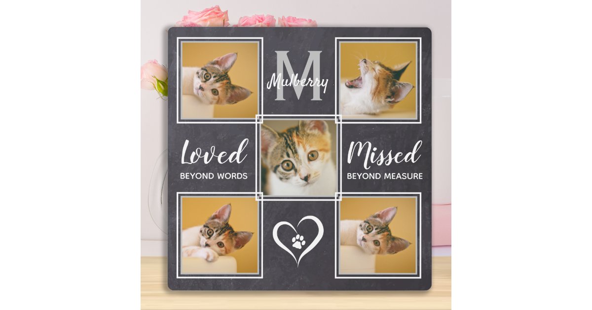 Cat Memorial Unique Photo Collage Plaque | Zazzle