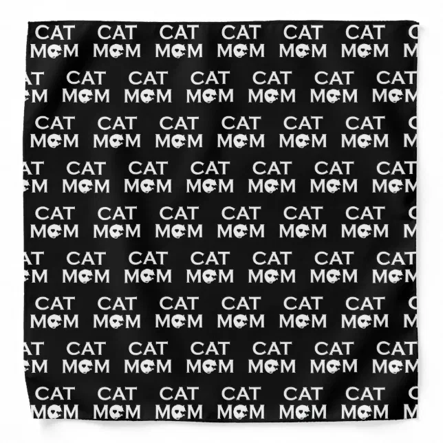Cat Mom White Font Bandana | Zazzle