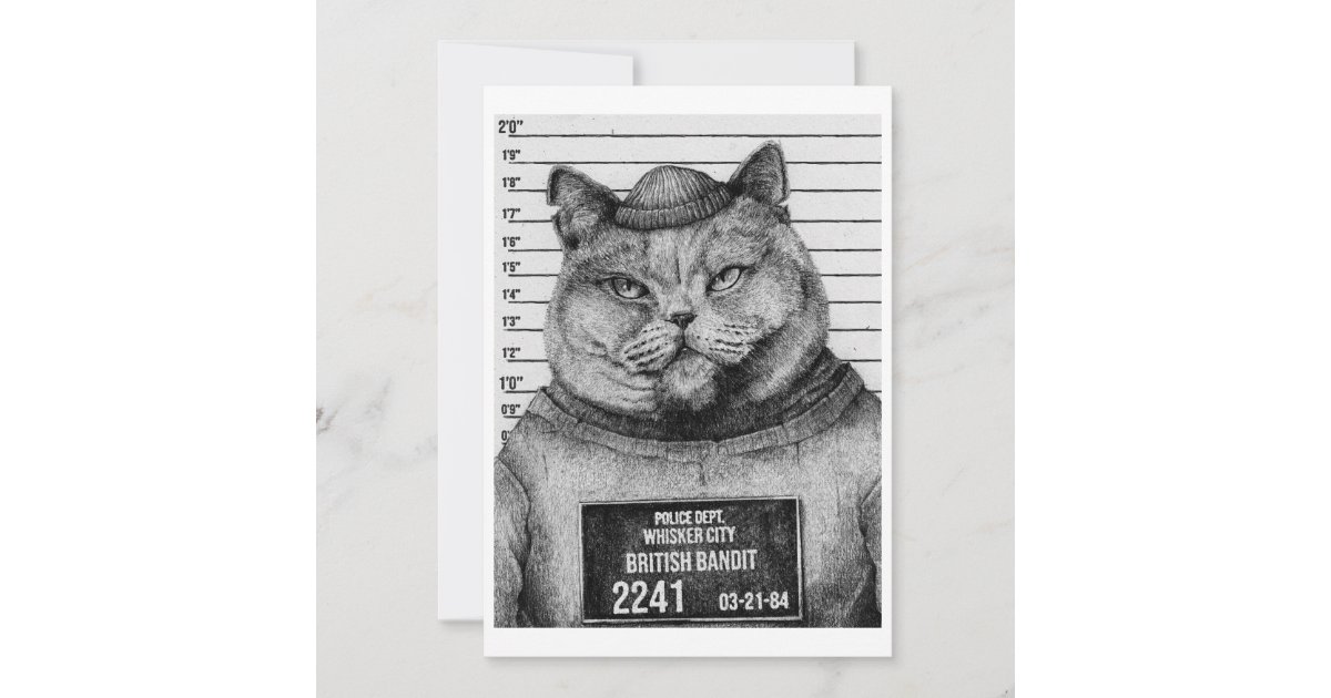 Cat mugshot invitation | Zazzle