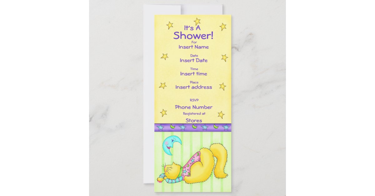 Cat Nap Baby Shower Invitation | Zazzle
