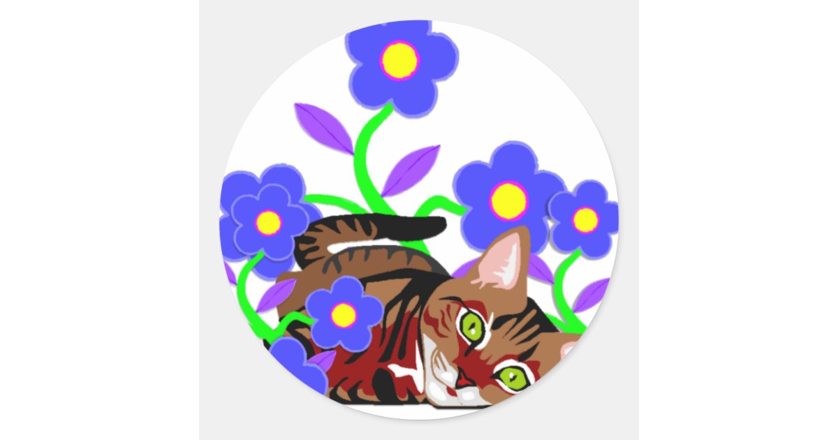 Cat Nap Classic Round Sticker | Zazzle