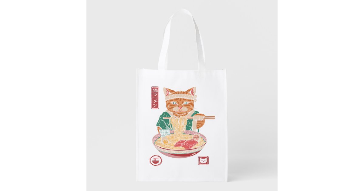 Cat Neko Ramen Grocery Bag | Zazzle
