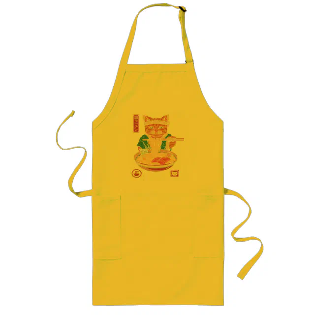 Cat Neko Ramen Long Apron | Zazzle